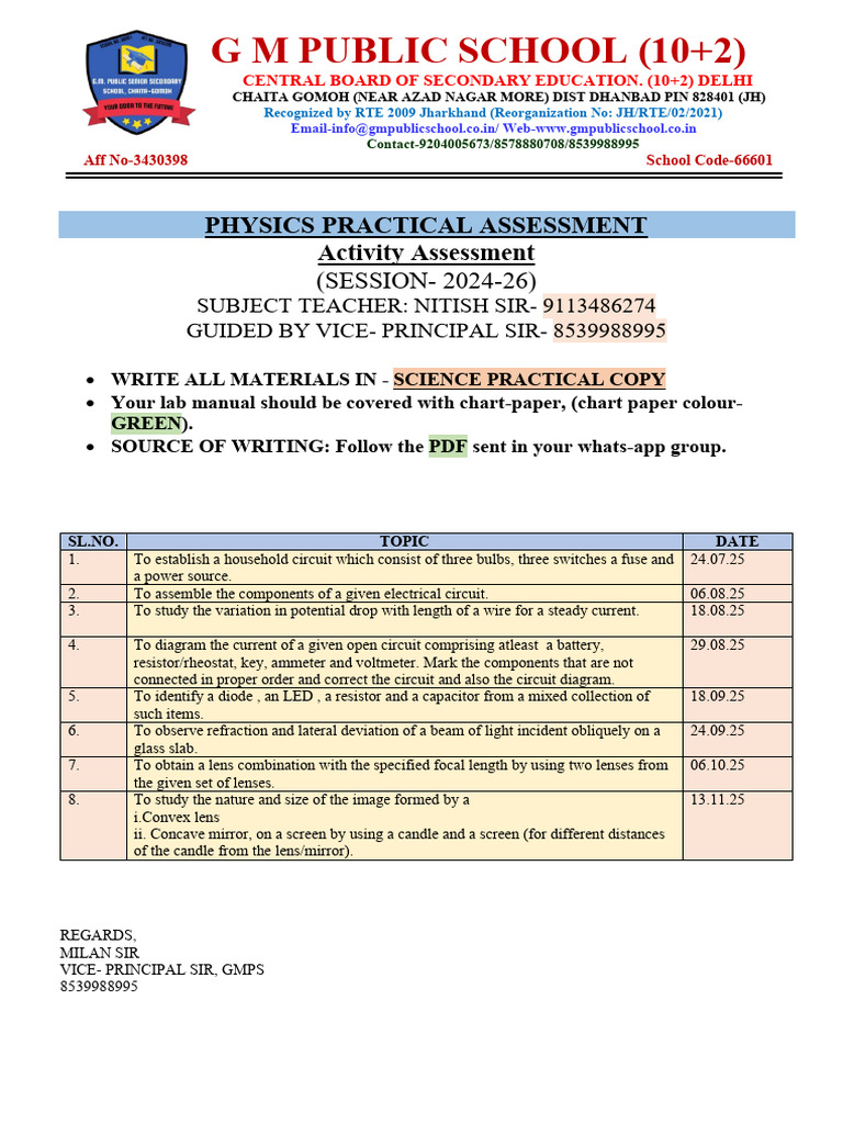 Xii Physics Activity Assessment | PDF | Optics | Light