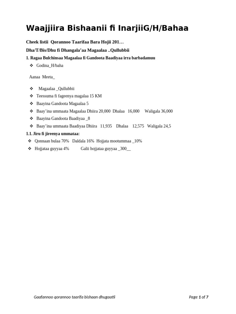 Tarifaa Unkaa | PDF