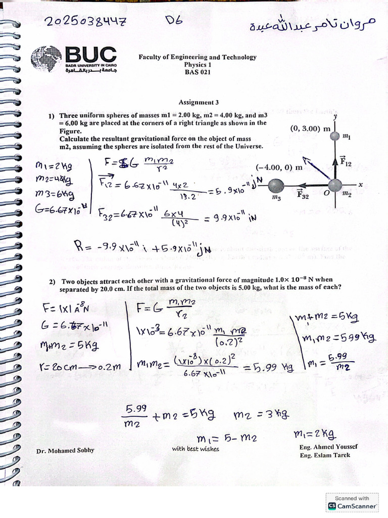Assignment 3 Physics 1 (1) | PDF