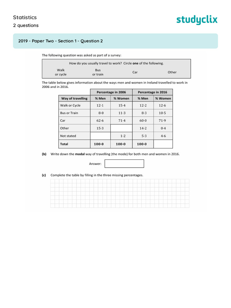 Statistics Questions | PDF