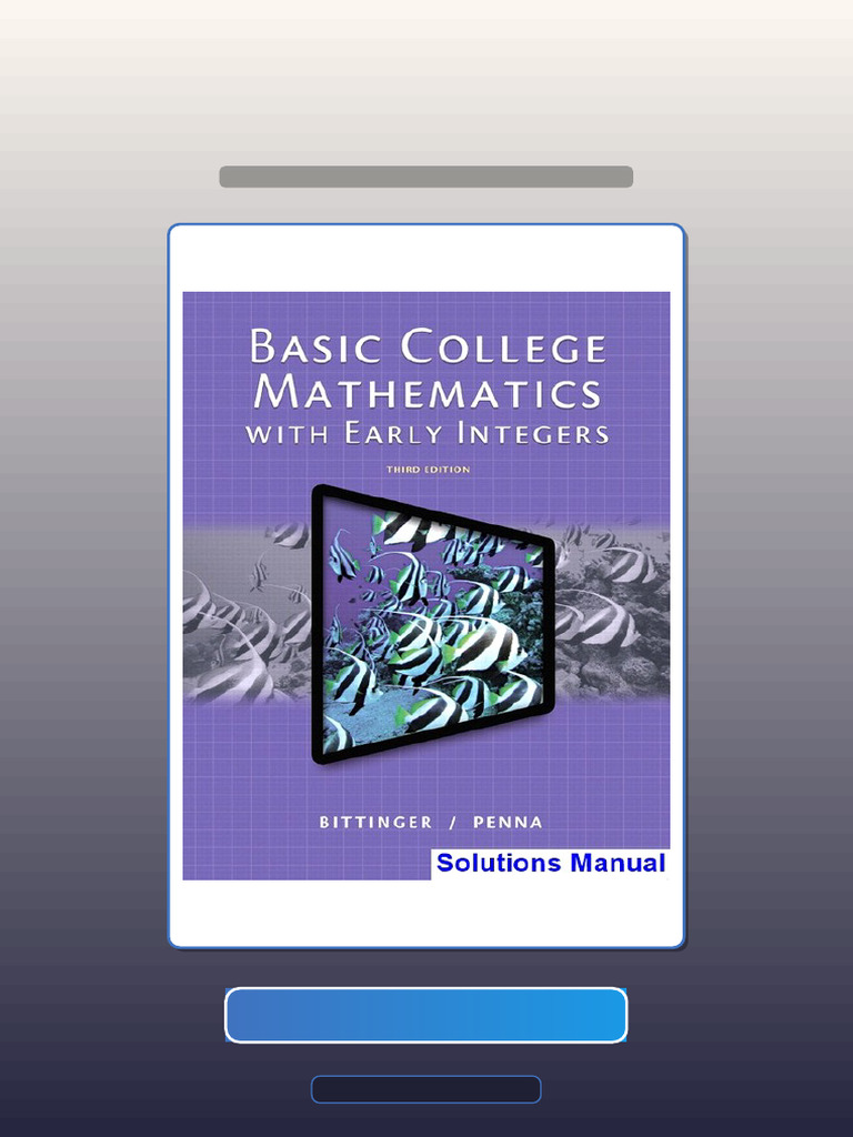 Test Bank for Basic College Mathematics With Early Integers 3rd Edition ...