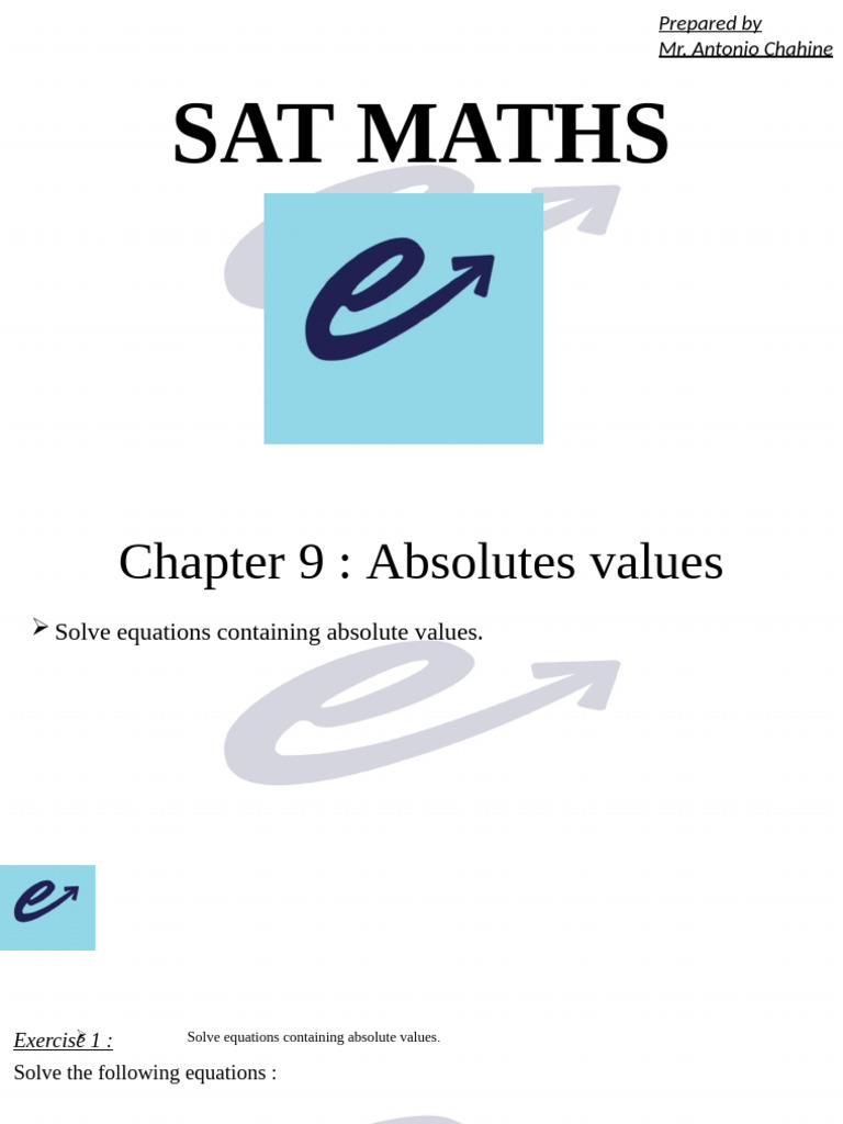 SAT - Absolute Value & Power Rules. | PDF