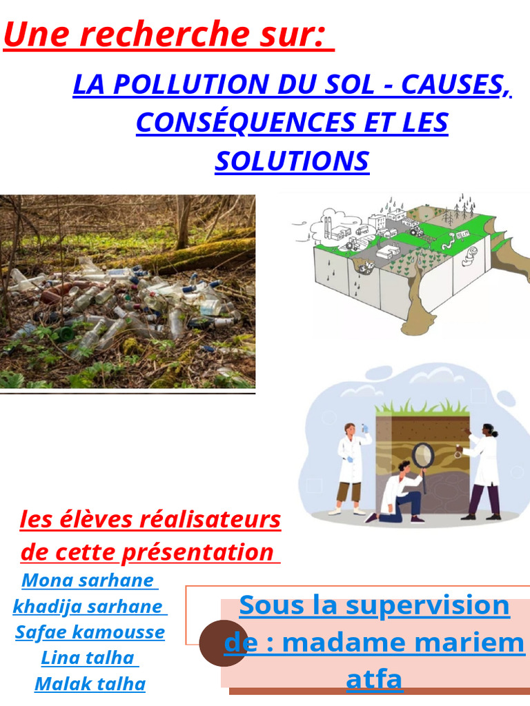 Pollution du sol : causes et solutions | PDF | la pollution | Sol ...