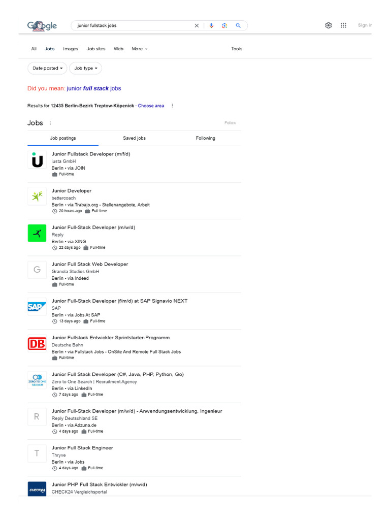 Junior Fullstack Jobs - Google Search | PDF