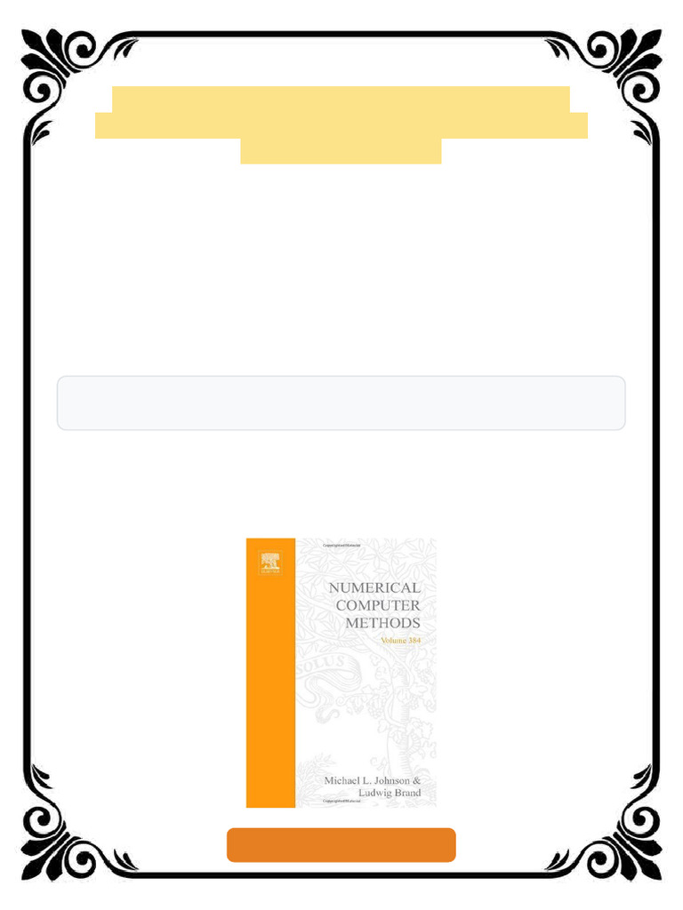 Numerical Computer Methods Part E 1st Edition Michael L. Johnson ebook ...