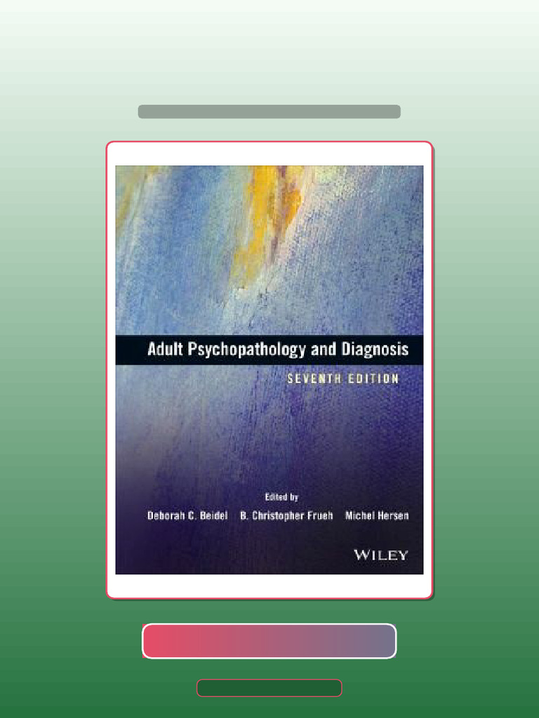 Test Bank for Adult Psychopathology and Diagnosis 7th Edition | PDF ...