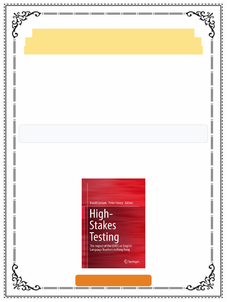 High Stakes Testing The Impact of The LPATE On English Language ...