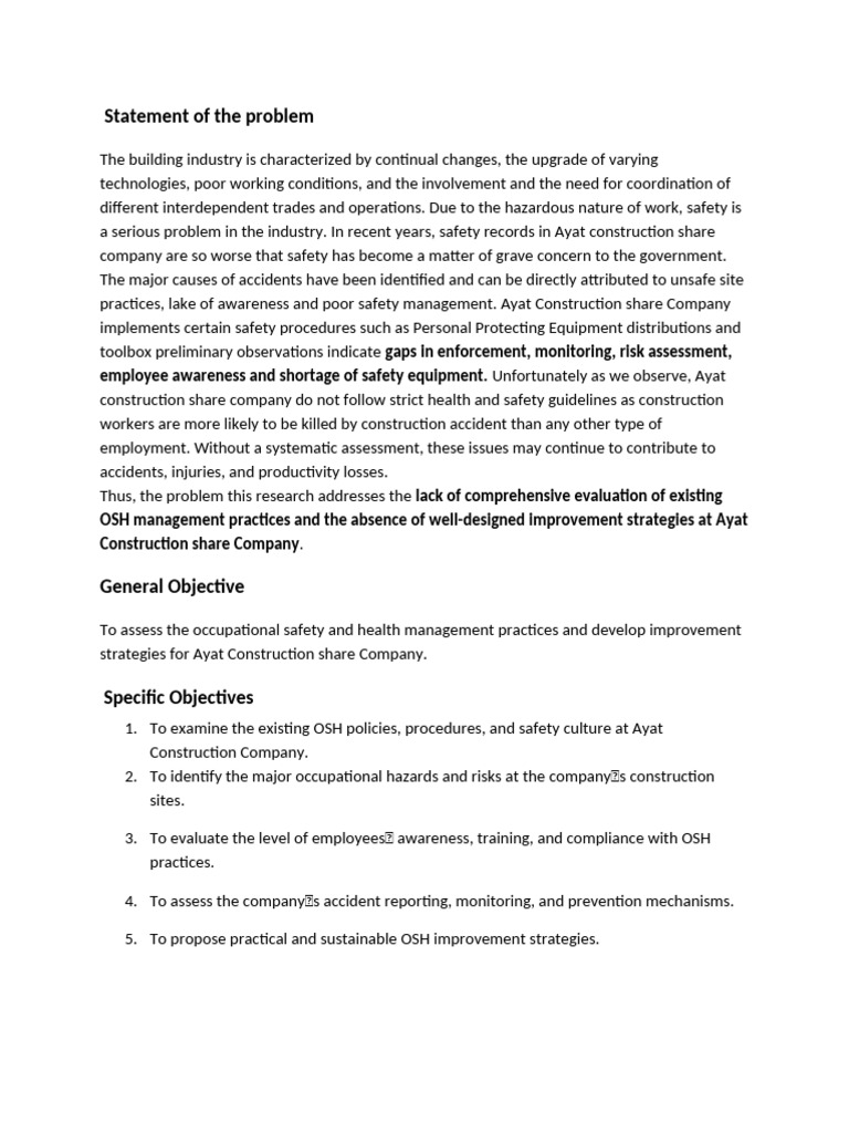 Statement of the Problem New | PDF