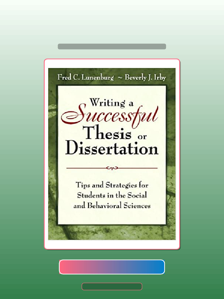 Test Bank For Writing A Successful Thesis or Dissertation Tips and ...