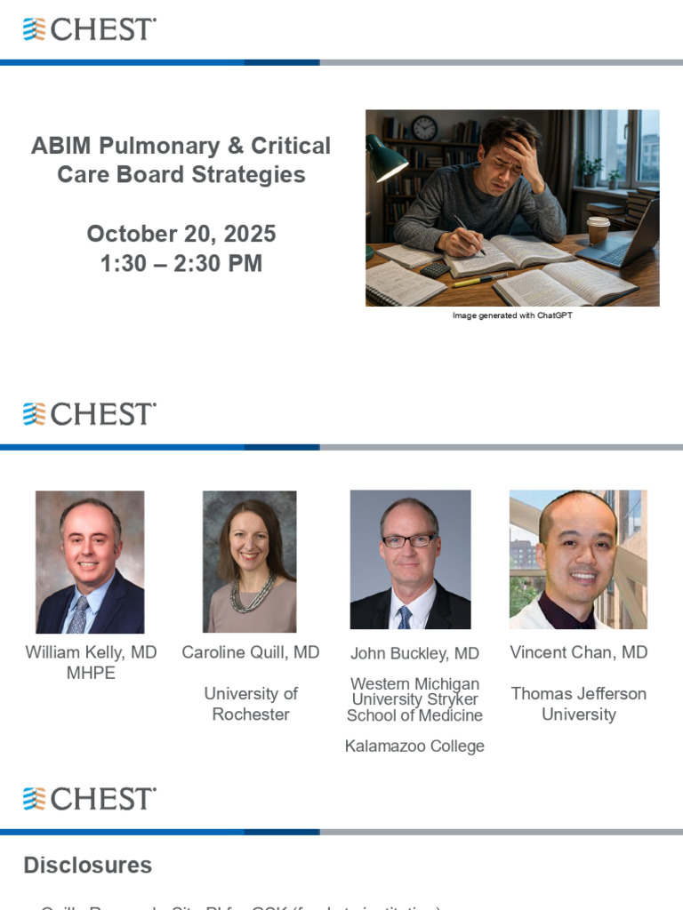 10.19.2025 CHEST 2025_ABIM Board Strategies (1) | PDF | Pneumonia | Lung