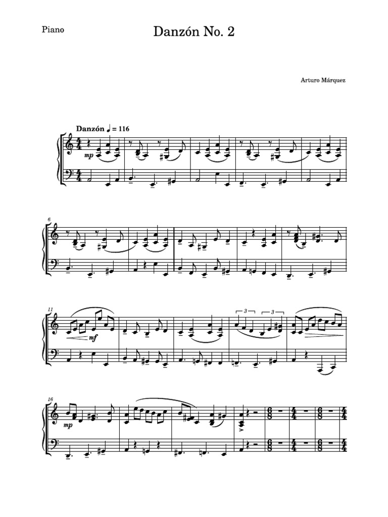 Danzon 2 Piano | PDF