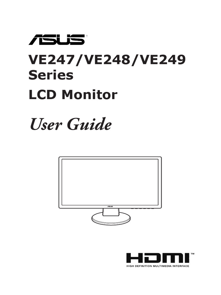 ASUS VE247/VE248/VE249 Monitor Guide | PDF | Computer Monitor | Electronics