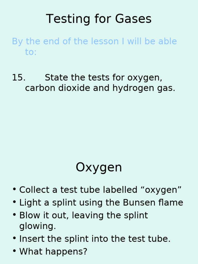 8 Testing for Gases | PDF