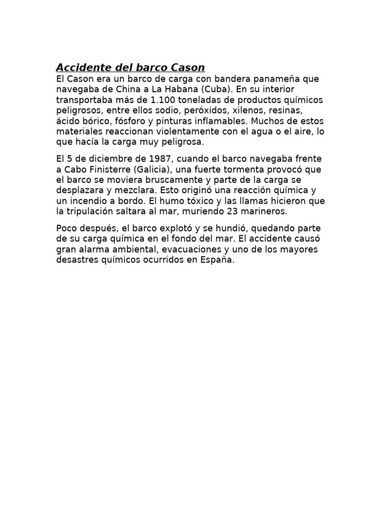 Barco Cason Accidente | PDF