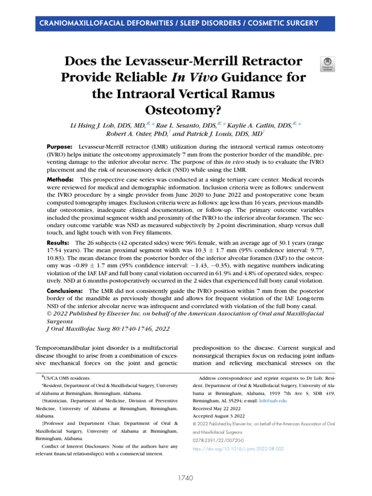 Levasseur-Merrill Retractor IVRO NSD | PDF | Oral And Maxillofacial ...