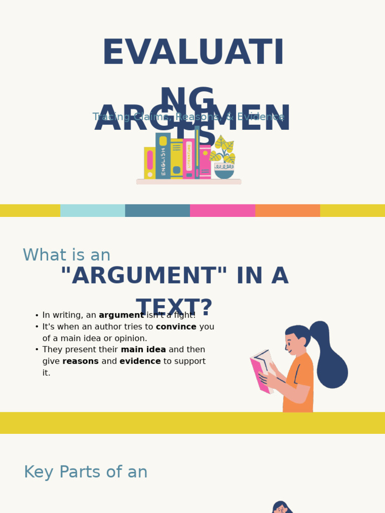 Evaluating Arguments in a Text English Presentation Colorful ...