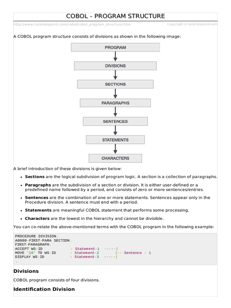 03 - COBOL Program Structure | PDF | Computer Program | Programming