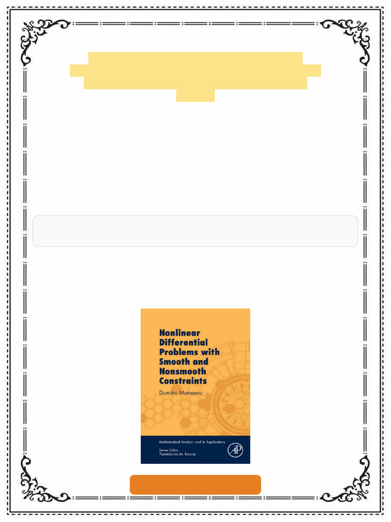 Nonlinear Differential Problems with Smooth and Nonsmooth Constraints ...