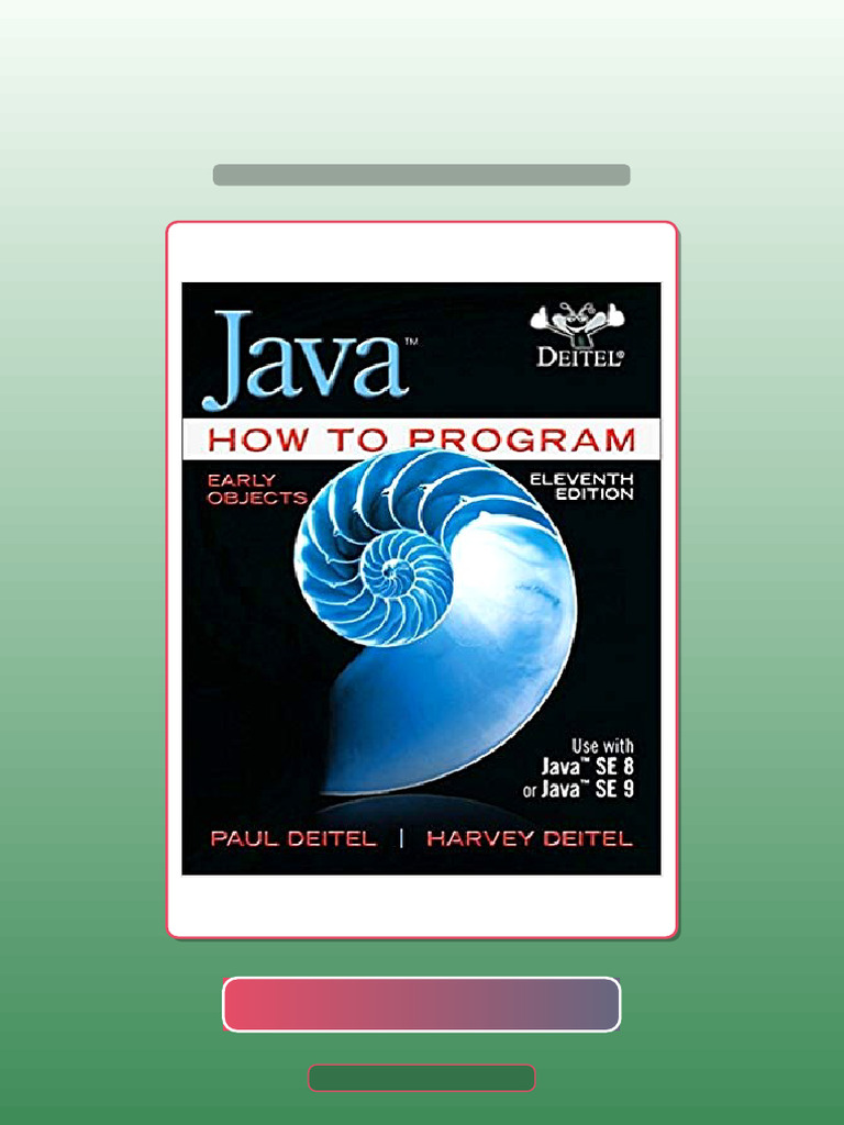 Java How to Program Early Objects 11th Edition Deitel How to Program ...
