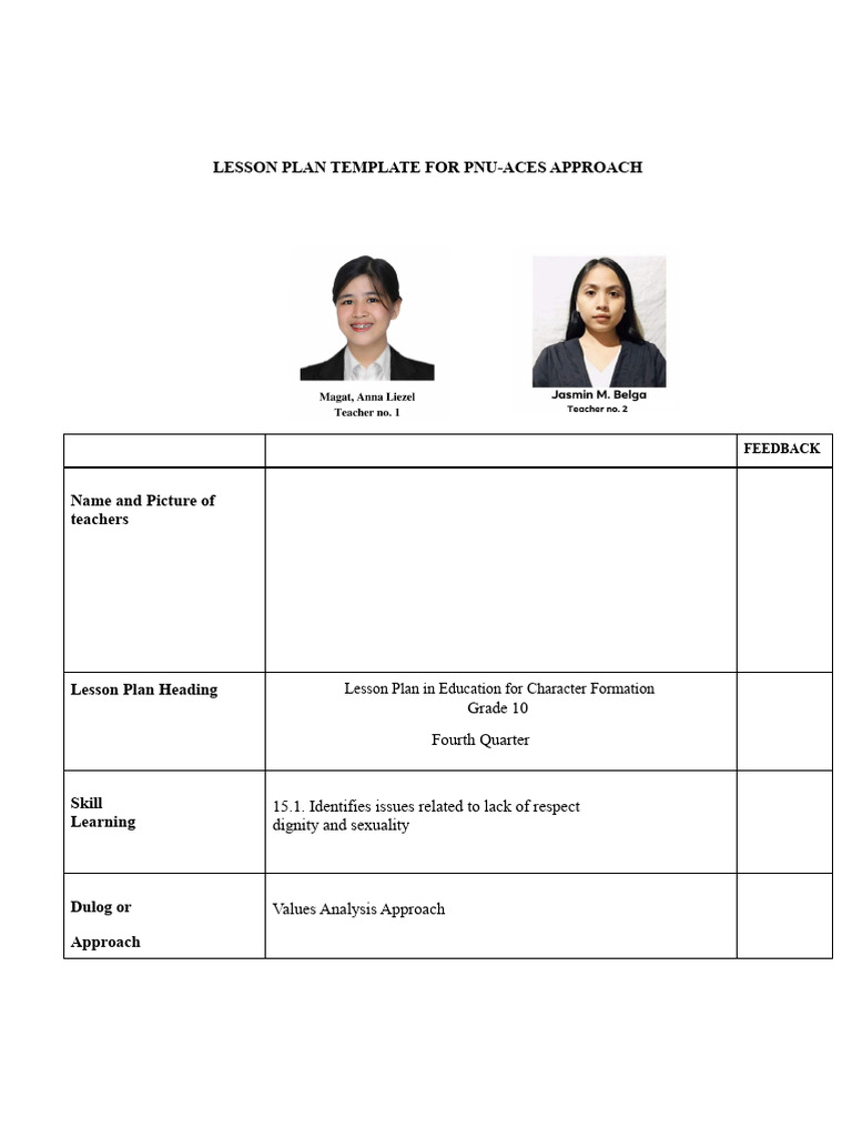 draft 4 lp | PDF | Human Sexuality | Lesson Plan