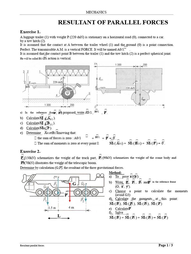 Resultant of Parallel Forces | PDF | Force | Trailer (Vehicle)