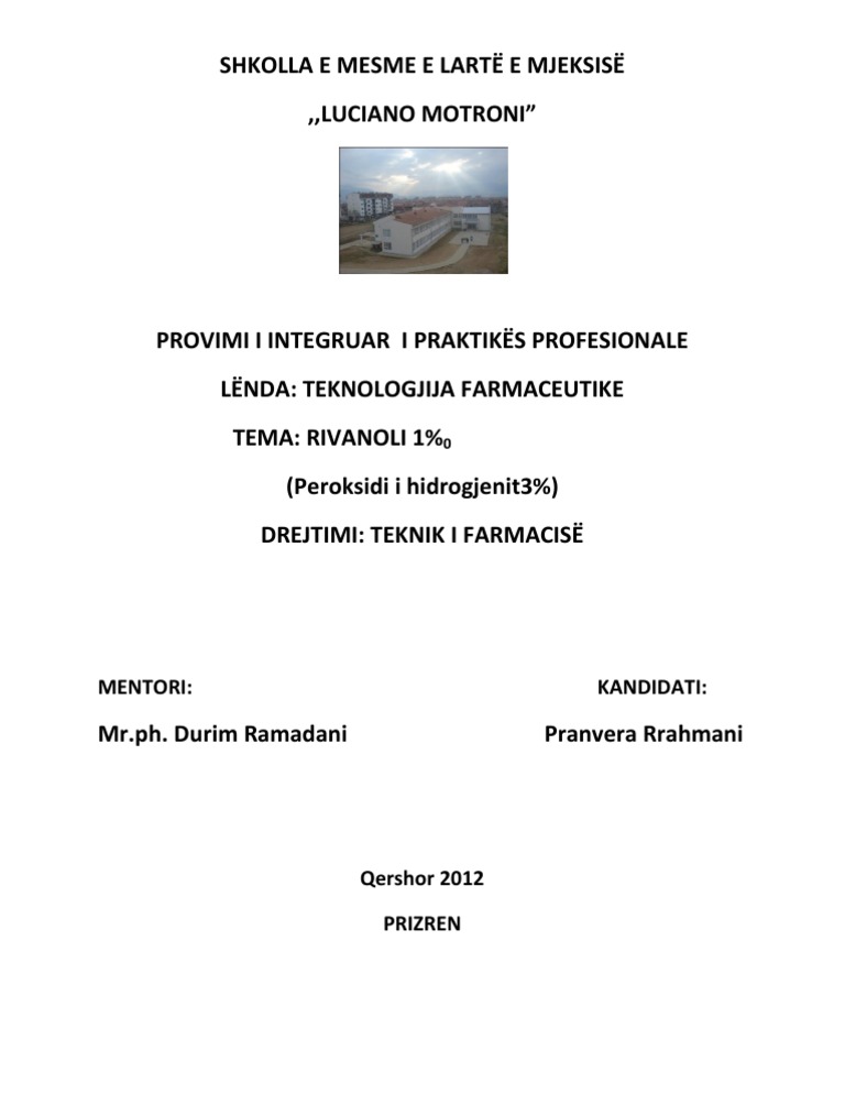 Shkolla e Mesme e Lartë e Mjeksisë | PDF