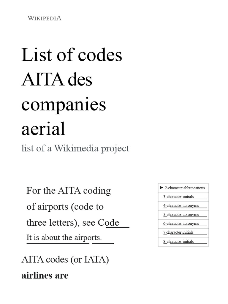 List of IATA Airline Codes - Wikipedia | PDF | Airlines | Civil Aviation