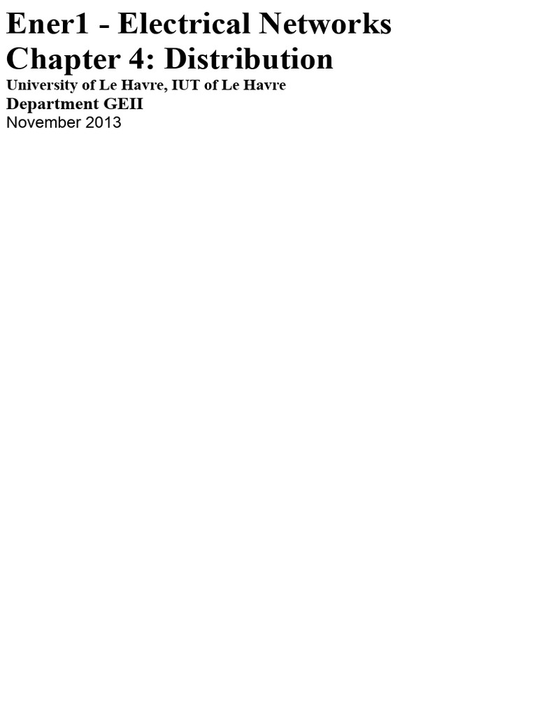 Electrical Distribution Networks Overview | PDF | Electric Power ...
