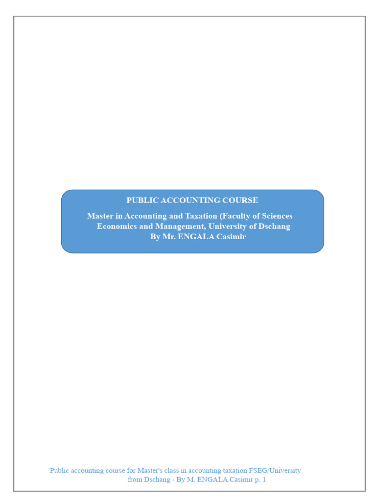 Public Accounting Course | PDF | Debits And Credits | Accounting