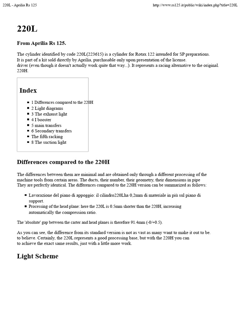 220L - Aprilia Rs 125.pdf | PDF | Area