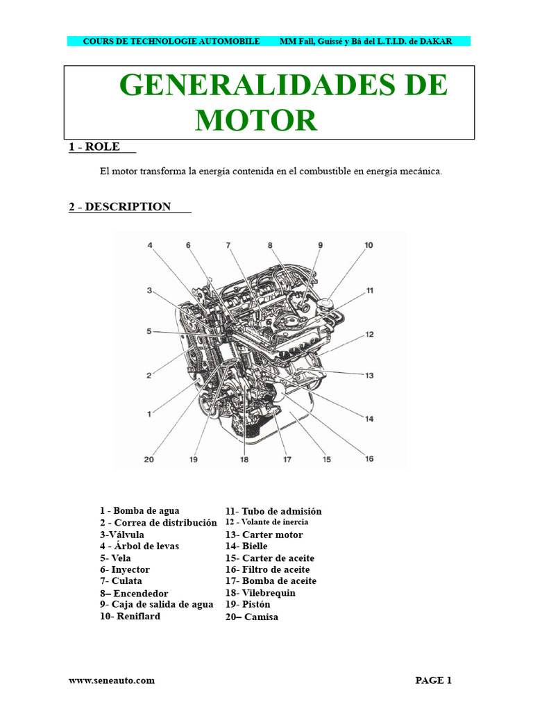 Componentes y Funciones del Motor Automotriz | PDF | Pistón | Motor diesel