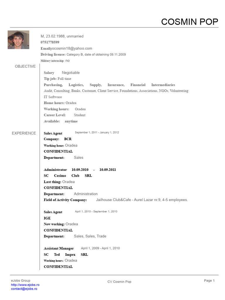 CV Cosmin Pop | PDF | Computing