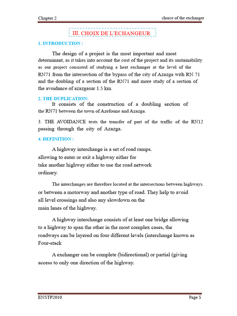 11. CHOICE OF THE EXCHANGER.pdf | PDF | Interchange (Road) | Traffic