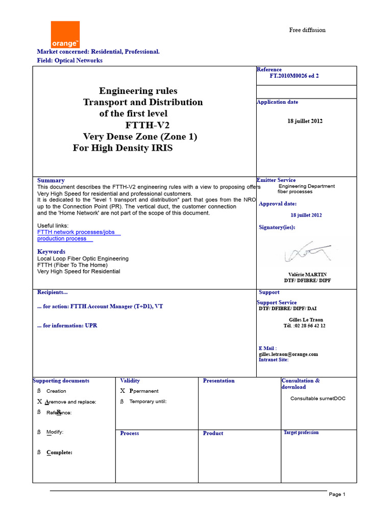 FTTH-V2 Engineering Rules for High Density | PDF | Fiber To The X ...