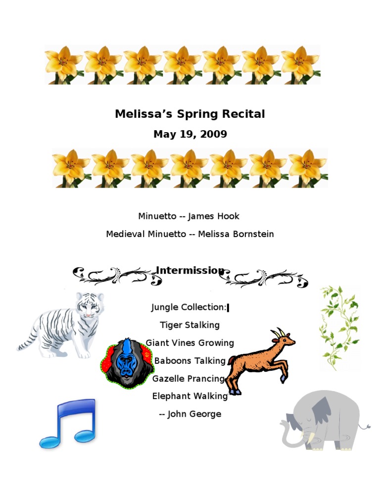 Melissa's Spring Recital Program | PDF