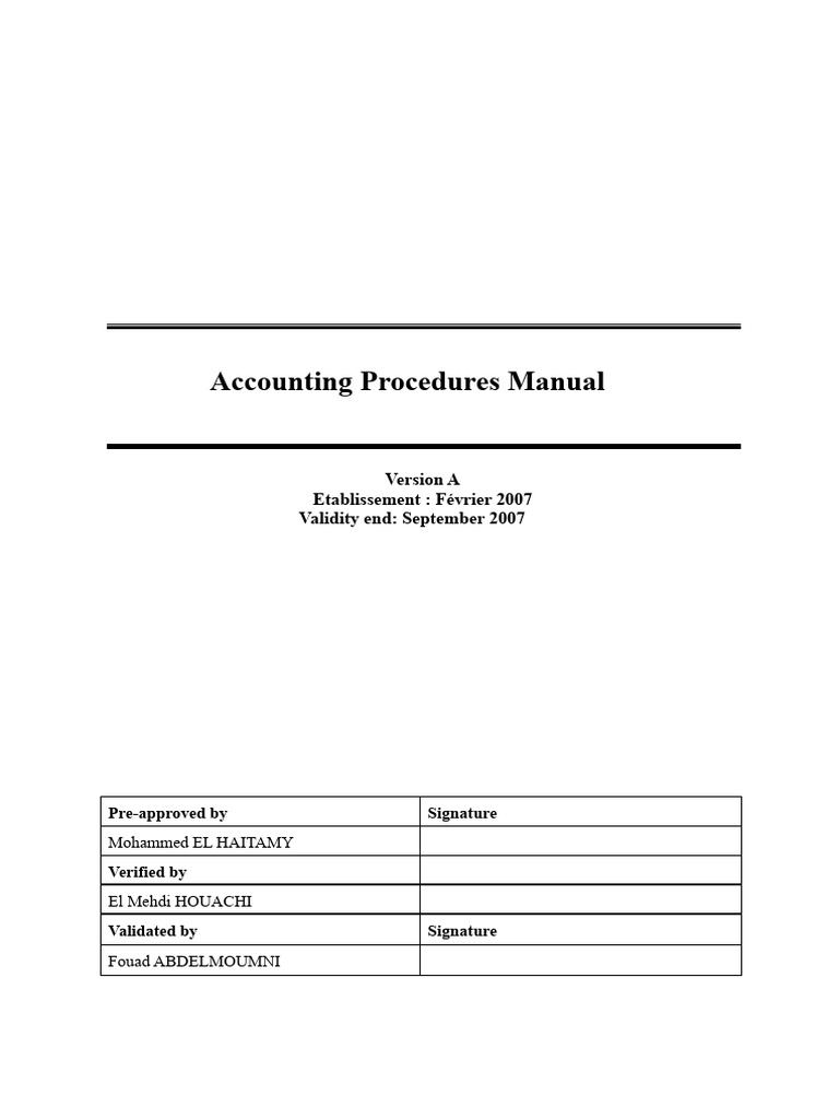 Accounting Procedures Manual | PDF | Renting | Payments