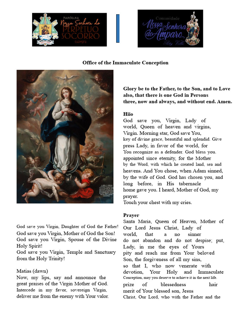 Prayers to the Immaculate Conception | PDF | Mary, Mother Of Jesus | Jesus