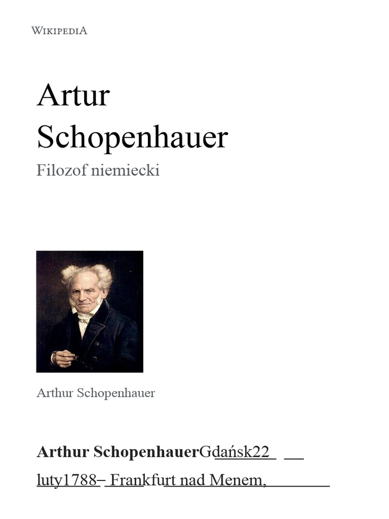 Arthur Schopenhauer PDF | PDF