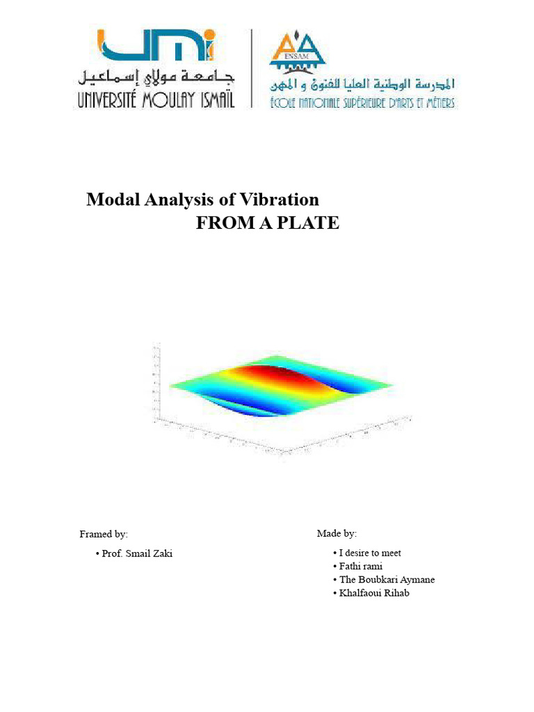 Modal Analysis of Vibrating Plates | PDF | Spectral Density | Frequency