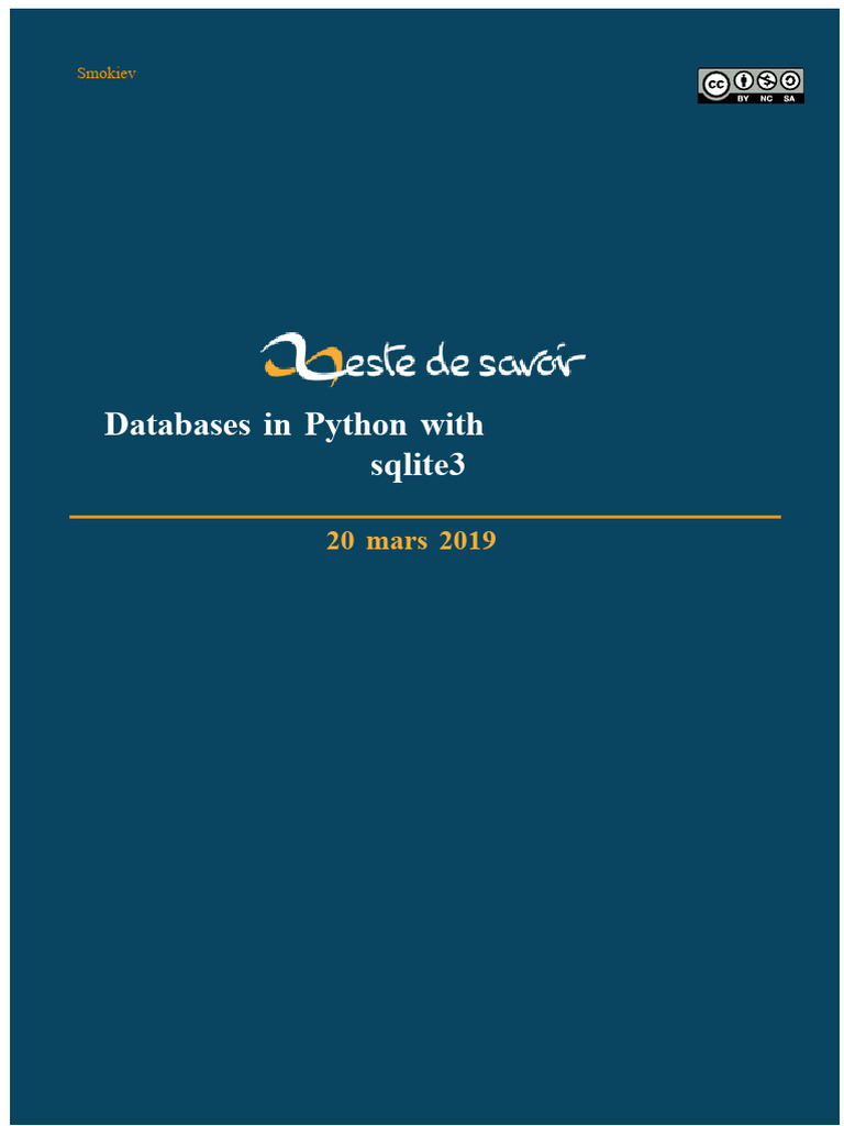 databases-in-python-with-sqlite3.pdf | PDF | Databases | Sql