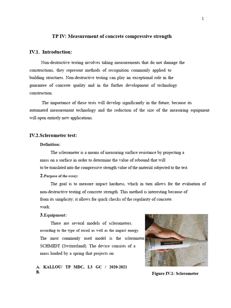 TP4 Measurement of Concrete Compressive Strength | PDF | Concrete ...