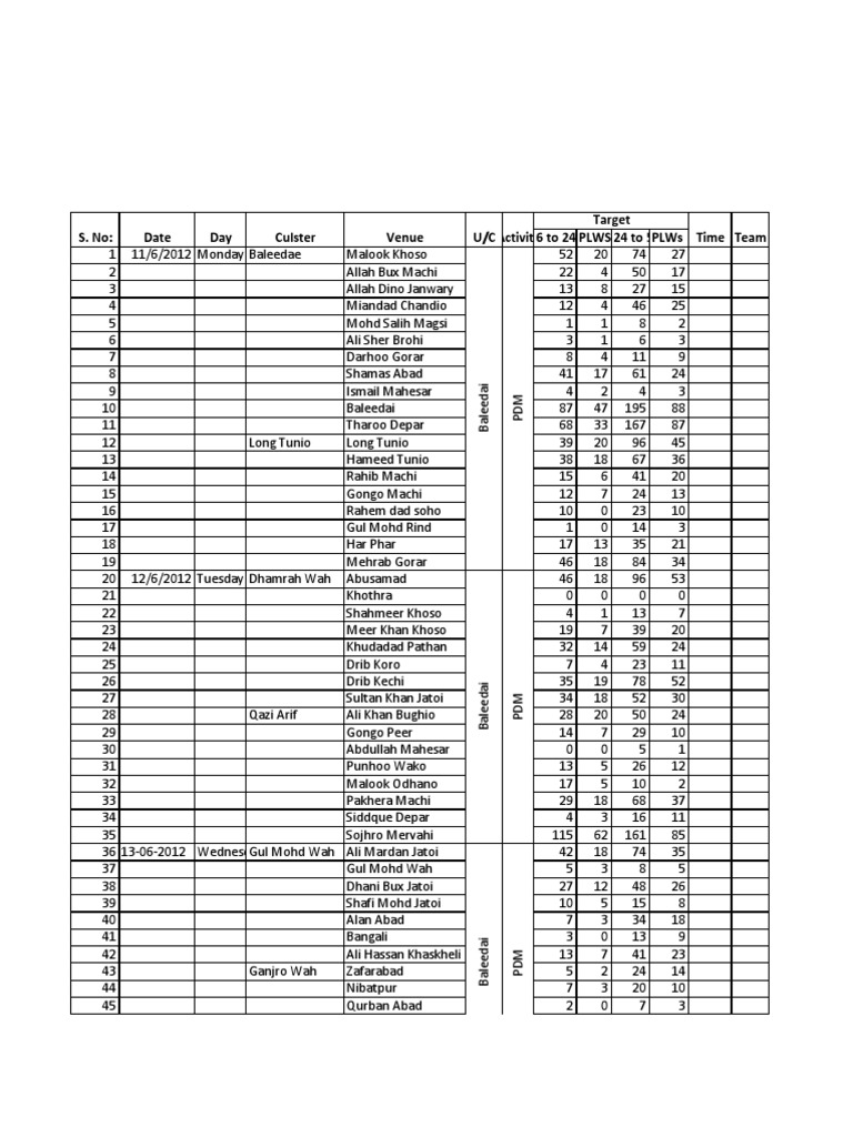 PDM Work Plan | PDF