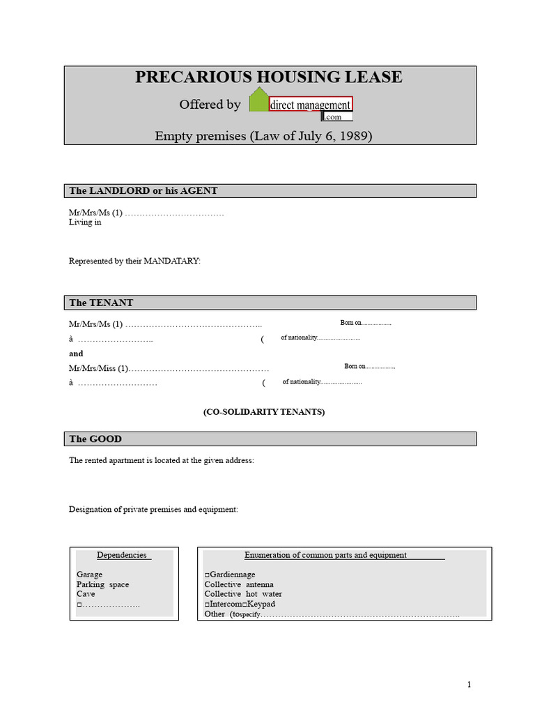 Temporary Lease | PDF | Lease | Landlord