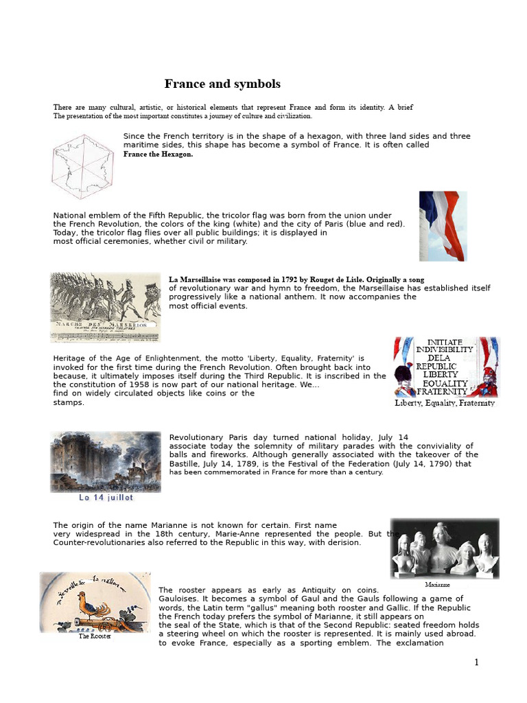 Symbols of French Culture and Identity | PDF | La Marseillaise | French ...