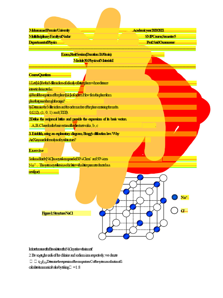 Physics of Materials Exam Questions | PDF | Materials Science | Biophysics