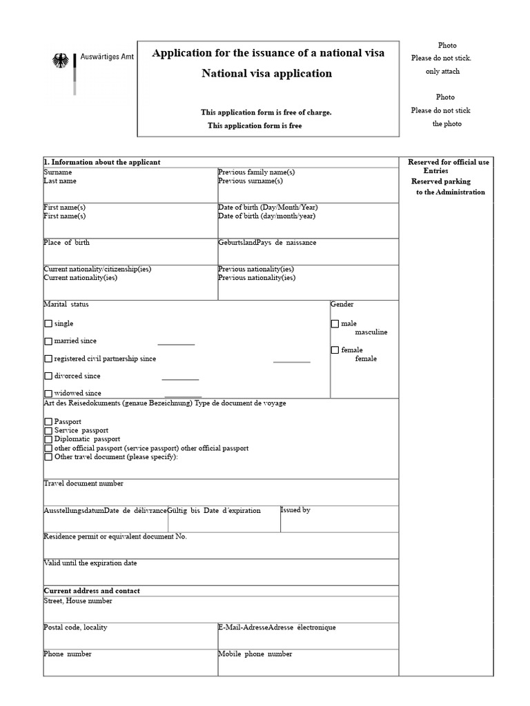 Application form long-term Deu Fra Data | PDF | Influenza | Passport