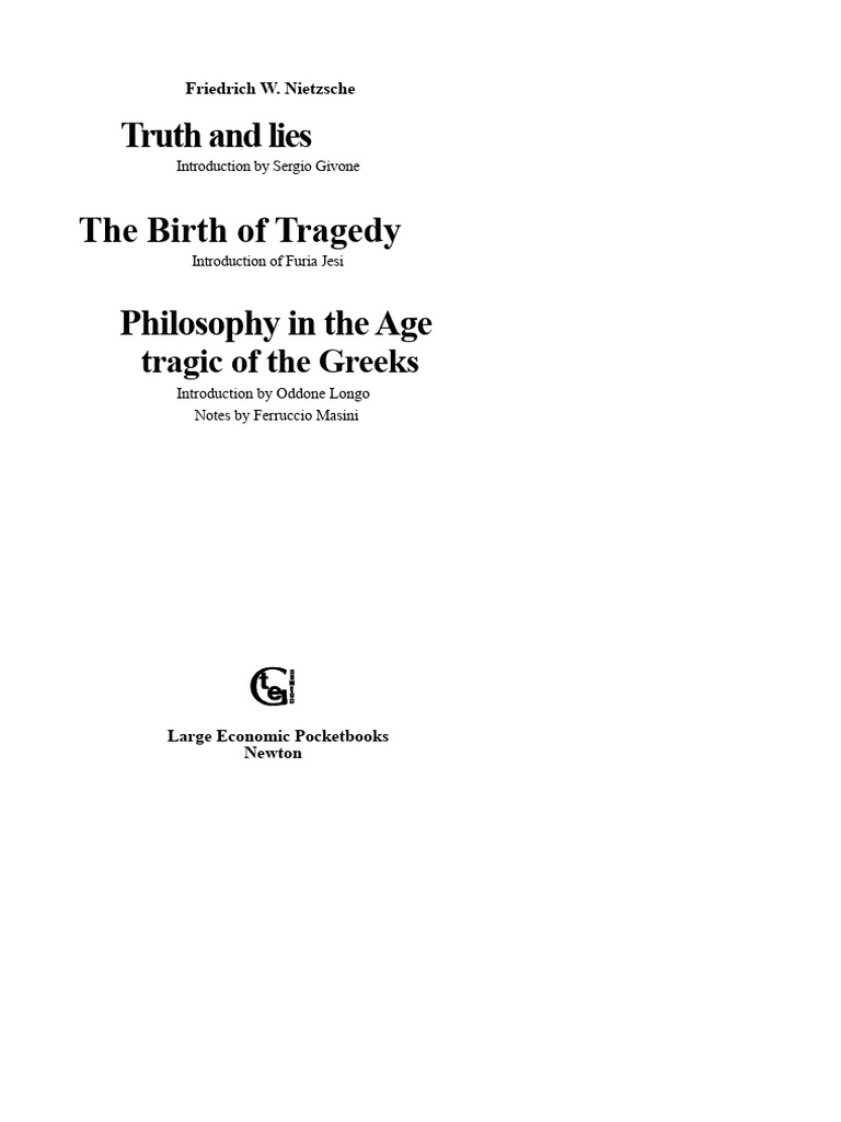 Nietzsche - 1870 - Truth and Lies - Colli - Montinari | PDF | Friedrich ...