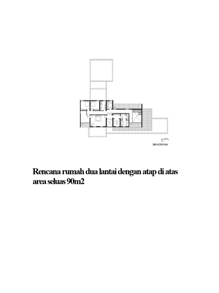 Rencana Rumah Dua Lantai 90m2 dengan Atap | PDF