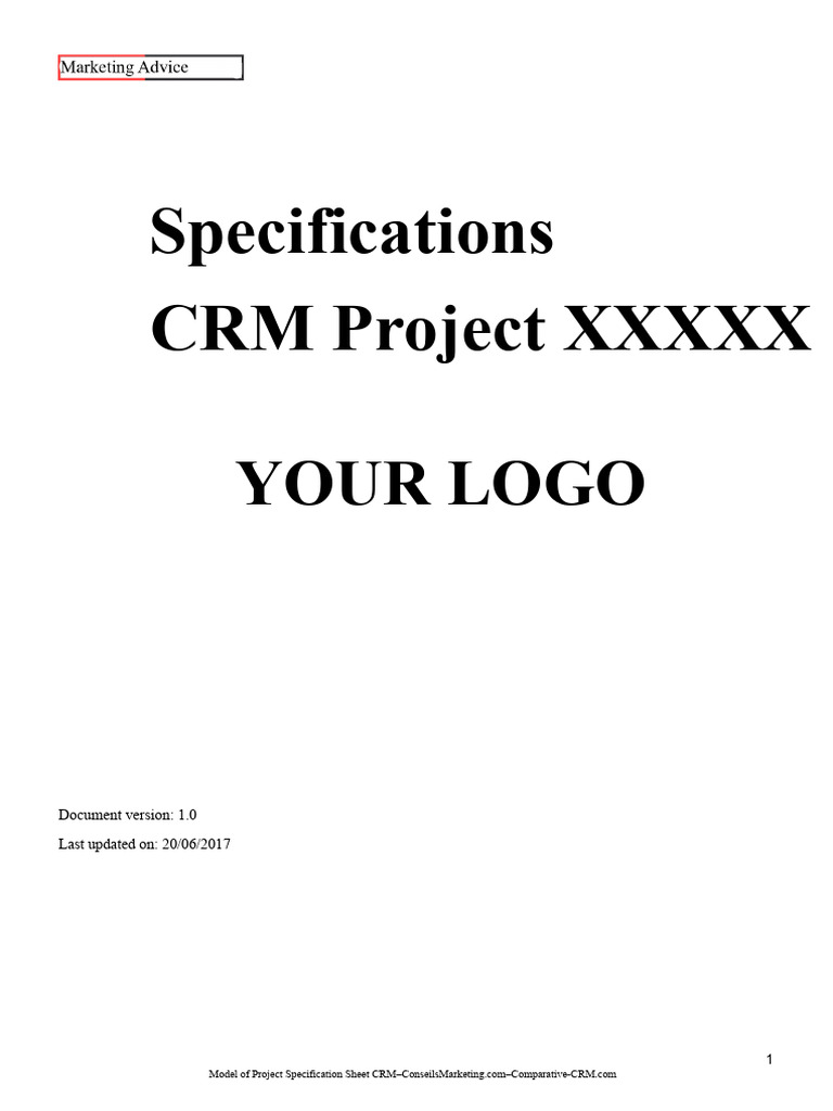 CRM Project Specification Document | PDF | Sales | Customer ...