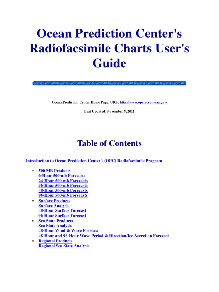 Ocean Prediction Center's Radiofacsimile Charts User's Guide | PDF ...